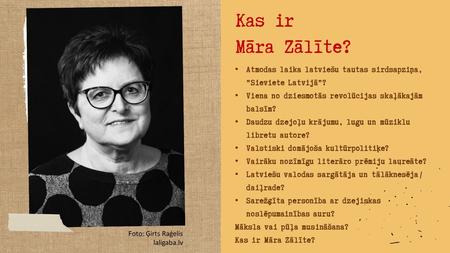 Dzejniecei, dramaturģei, prozaiķei Mārai Zālītei – 70 – Rīgas Centrālā ...